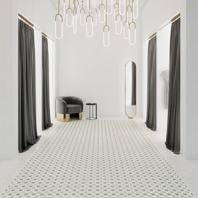 Carrelage à motifs collection Tesserae Suit - couleur Moss