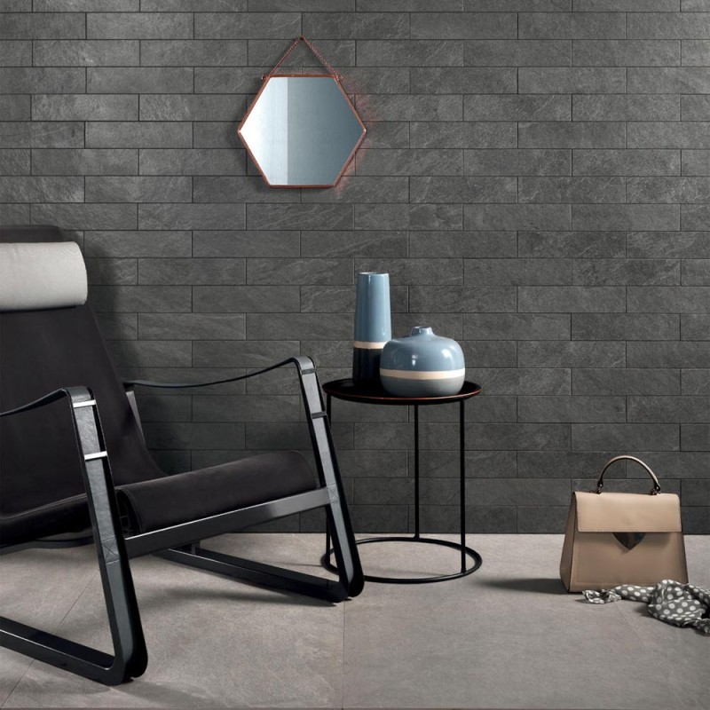 Carrelage effet pierre collection Waterfall - couleur gris argent