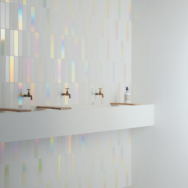 Carrelage faïence collection Spectre - couleur blanc hologram